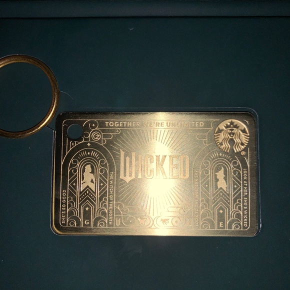 Starbucks | Other | Limited Time Special Edition Wicked Gold Gift Card Keychain Zero Balance ...